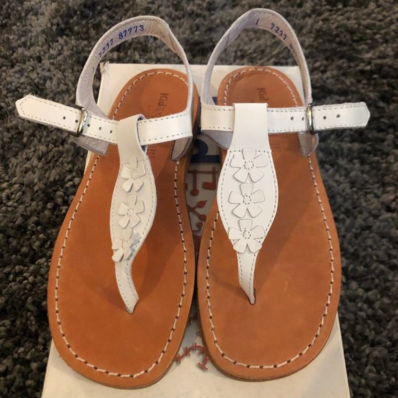 Kid Express | Shoes | Girls Kid Express White Leather Flower Sandals ...